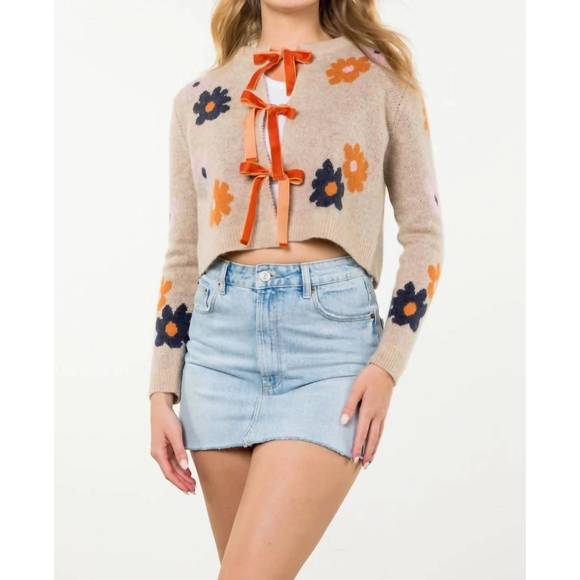 THML | Sweaters | New Thml Flower Field Cardigan In Multicolor | Poshmark